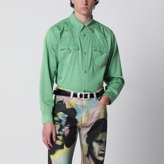 Versace Gr&uuml;nes Baumwollhemd