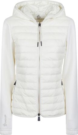 Moncler Femme, Vestes, Blanc, Taille: 42 FR Grenoble Zip Up Cardigan