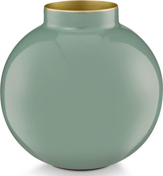 Pip Studio Vase Metall Mid Green 17cm