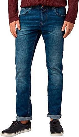 Tom Tailor Denim Jeans Slim Aedan, Gewaschen, Homme, Bleu (Mid Stone Wash Denim 10281), W34/L32 (Taille Fabricant: 34)