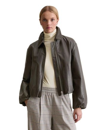 Marc O'Polo Denim Lederjacke Blousonform O-Shape aus softem Lammleder