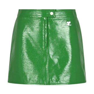 Courr&egrave;ges Reedition Vinyl Minirock - - Skirts - Damen - Gr&uuml;n - S