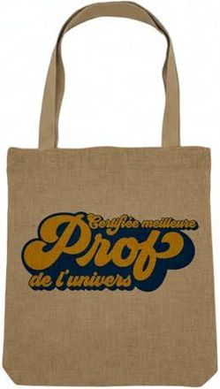 Fabulous Sac Shopping Tote Bag Aspect Lin - Certifi&eacute;e meilleure Prof de lunivers Style 70s Lycee College Universite Professeur Enseignant - Sac de Courses Toil