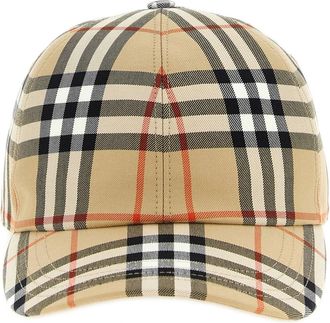 Burberry Femme, Accessoires, Beige, Taille: M Check Cotton Baseball Cap