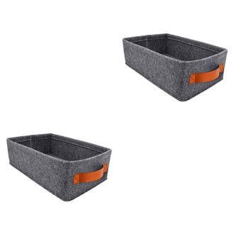 Cabilock 2st&uuml;cke Faltbarer Aufbewahrungskorb Aus Filz Rechteckige Box F&uuml;r Spielzeug B&uuml;cher Kleidung Und Mehr Gro&szlig;e Kapazit&auml;t Leicht Mit Griff F&uuml;r Schlafzimmer 