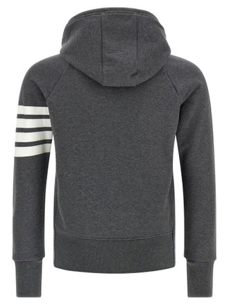 Thom Browne 4-Bar Stripe Cotton Hoodie - Charcoal