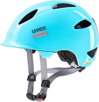 Uvex OYO - Leichter Fahrradhelm für Kinder - intergierter Seitenschutz - erweiterbar mit LED-Licht - Cloud Blue - Grey - 45-50 cm