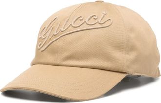 Gucci Bestickte Baumwoll-Baseballkappe - - Accessories - unisex - Braun - L