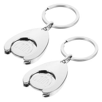 Artibetter Porte-cl&eacute;s Jeton De Chariot M&eacute;tal Polyvalent 2 Pi&egrave;ces, Accessoire Pratique Pour Supermarch&eacute;, Pendentif Compact Pour Cl&eacute;s, Pr&eacute;sent Utile Au Quotidien