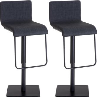Clp 2er Set Barhocker Limon Mit Stoff-Bezug, Farbe:dunkelgrau, Gestell Farbe:schwarz