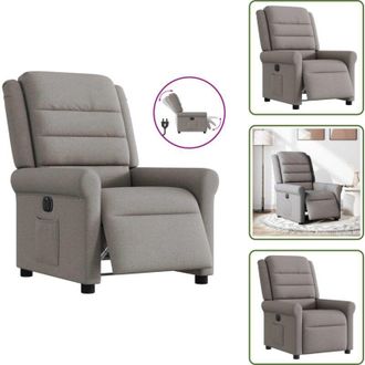 vidaXL Relaxsessel Elektrisch Taupe Stoff - Relaxsessel - Relaxstuhl - Sessel - Fernsehsessel