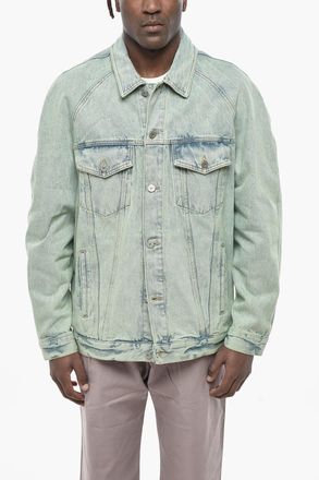 Palm Angels Denim Jacket OVERDYE With Embroidered Logo Palm Angels