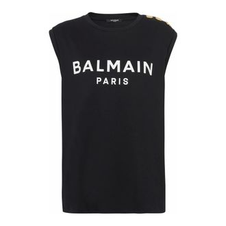 Balmain Femme, Tops, Noir, Taille: 40 FR Paris Tank Top