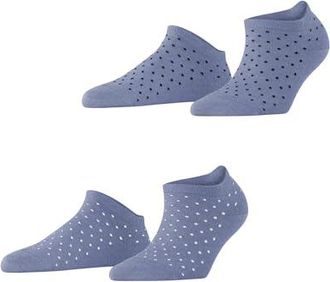 Esprit Fine Dot Multipack W Sn coton fantaisie lot de 2 paires, Chaussettes basses Femme, Bleu Jeans 6458, 35-38