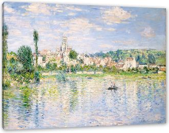 Pixxprint Claude Monet - Vétheuil im Sommer, Größe: 100x70cm, Leinwandbild, fertig gespannt, Wandbild, Dekoration, Kunstdruck, kein Poster