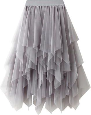 Generic Pliss&eacute;e roulettes Jupe R&eacute;tro Ann&eacute;es 80 F&ecirc;te Jupes de f&ecirc;te &eacute;lastique Petticoat en Tulle Taille &Eacute;lastique Scintillante Costume de Carnaval R&eacute;tro Ann&eacute;es 