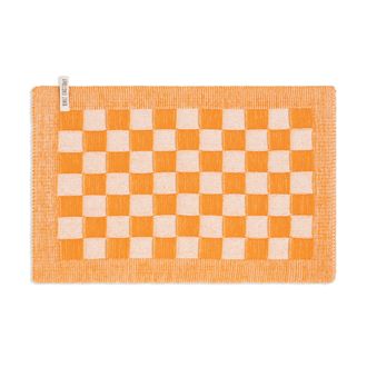 Knit Factory Knit Factory - Tischset Block - Tischuntersetzer - Platzsets - Platzdeckchen - Tischmatte - Tischunterlage - Ecru/Orange - 50x30 cm