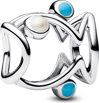 Pandora Pandora Moments Offen gearbeiteter Fisch Charm aus Sterling Silber, Kompatibel Moments Anhänger, 793819C01