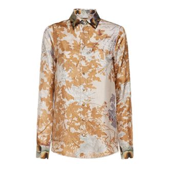 Pierre-Louis Mascia Femme, Blouses et Chemises, Beige, Taille: 42 FR Chemise en soie &agrave; manches longues