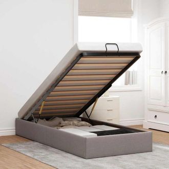 vidaXL Cadre de lit ottoman sans matelas taupe 90x190 cm tissu vidaXL
