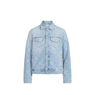 Casablanca Veste denim avec motifs perles en coton