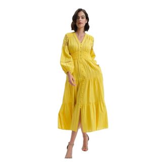 Diane Von F&uuml;rstenberg Gigi Midikleid - - Dresses - Damen - Gelb - 3XS