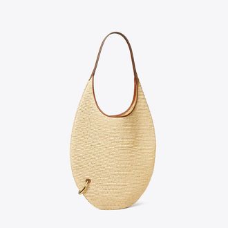 Tory Burch Weiche Strohtasche mit Piercingdetail