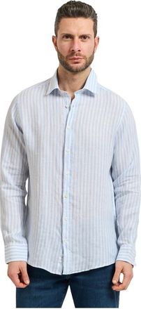 Bugatti Homme, Chemises, Bleu, Taille: M Chemise &agrave; Rayures en Lin