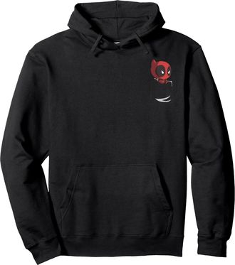 MARVEL Deadpool Peekaboo Chibi Fake Pocket Pullover Hoodie