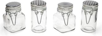 MamboCat Vorratsgl&auml;ser Set Takeo 4-TLG. mit B&uuml;gelverschluss 90 ml I Aufbewahrungsgl&auml;ser mit Drahtb&uuml;gel rund & eckig I Vorratsglas - Vorratsdosen luftdicht I sc