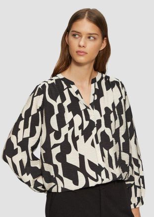 s.Oliver Langarmbluse Bluse Strukturierte Bluse aus Viskosemix