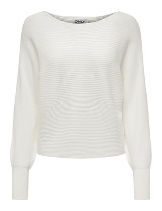 Only Damen Onladaline L/S Short Pullo KNT Noos Strickpullover Mit U-Boot-Ausschnitt 15226298,Snow White,XS