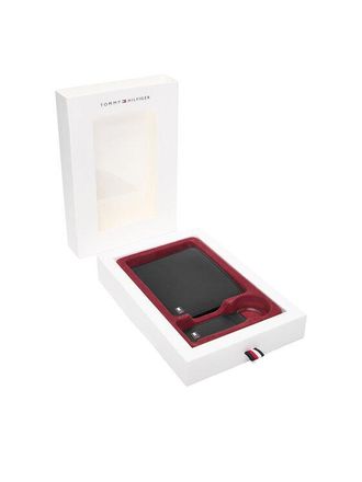 Tommy Hilfiger Geldb&ouml;rse und Schl&uuml;sselanh&auml;nger Set Gp Eton Cc And Coin Pckt Keyfob AM0AM07931 Schwarz
