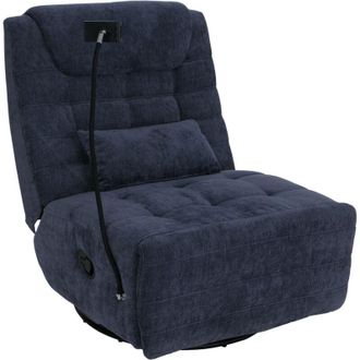 Hhg Relaxsessel HHG-311, TV-Sessel Fernsehsessel, drehbar Kippfunktion Handyhalterung, Stoff Chenille (260g/m&sup2;) blau