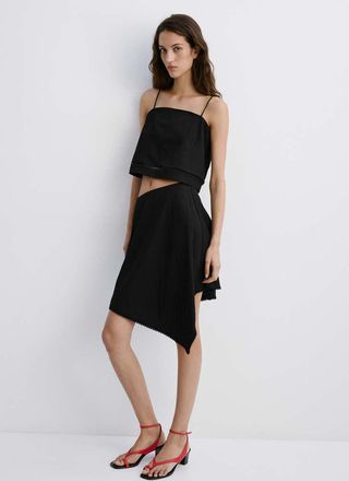 Mango Jupe asym&eacute;trique &eacute;vas&eacute;e noir - Femme - 32 - MANGO