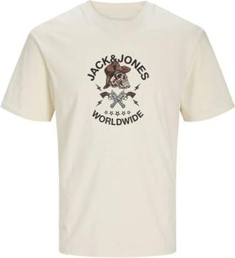 Jack & Jones Jack & Jones Jorseven T-Shirt SS Crew Neck Sn, Cr&egrave;me au Beurre., S