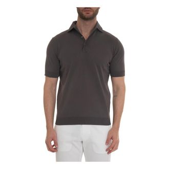 Hindustrie Baumwoll-Poloshirt mit Stretchbund - - Tops - Herren - Grau - L