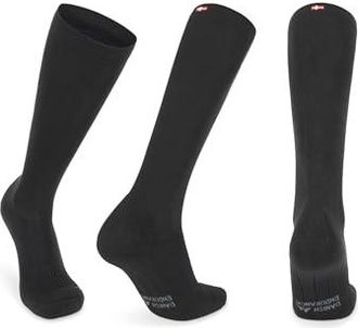 Danish Endurance 1 ou 2 Paires de Chaussettes de Contention 21-26 mmhg, Compression Optimale, Running & Sport, Homme Femme, Noir uni, 35-38