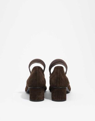 Bimba & Lola escarpins tricot marron fonc&eacute;