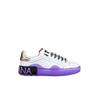 Dolce & Gabbana Portofino Low-Top Melt Sneakers Lila/Wei&szlig; - - Shoes - Damen - Wei&szlig; - 37 EU