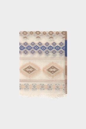 Gerard Darel Foulard imprim&eacute; et brod&eacute; en coton - OLGA - Ecru