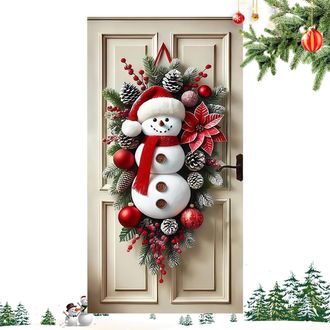 Generic Türdekoration - Weihnachts-Wandbehang, großes Weihnachtsornament | Festliches Türbanner für Zuhause, Schlafzimmer, Wohnzimmer, Terrasse, Garten, Büro,