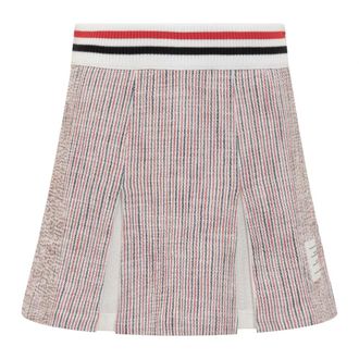 Thom Browne RWB Gestreifter Tweed Faltenrock - - Skirts - Damen - Mehrfarbig - S