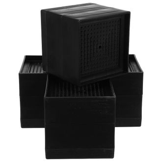 SOLUSTRE 4 St&uuml;ck 4 St&uuml;ck M&ouml;belheber Kunststoff Schwarz Stapelbare Bett und Sofaerh&ouml;hungen mit Rutschfester Gummibasis M&ouml;belst&uuml;tzen f&uuml;r Tischbeine Couchtisch un