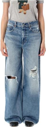 Polo Ralph Lauren Femme, Jeans, Bleu, Taille: W28 Pantalon &agrave; jambes larges