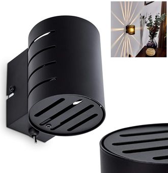 HOFSTEIN Wandleuchte Ponte, moderne Wandlampe aus Metall in Schwarz, Innenleuchte mit Up & Down Lichteffekt, An-/Ausschalter am Gehäuse, 1-flammig, 1 x G9,ohne
