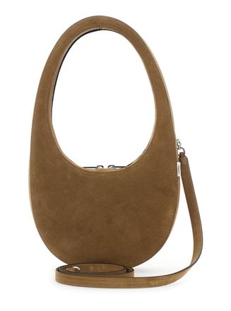 Coperni Womens Shoulder Bag, Brown Suede Strap Cow Leather Bags