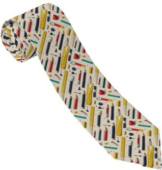 Generic Cravate R&egrave;gle Imprim&eacute;e Avec Des Stylos De Couleur Tendance Cravates Confortable Cravate Pour Hommes Pour Affaires Mariage Remise De Dipl&ocirc;me