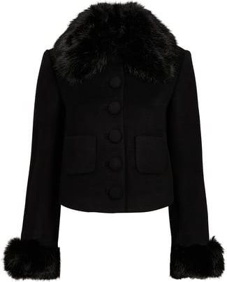 Self Portrait Veste courte Giacca effet fourrure