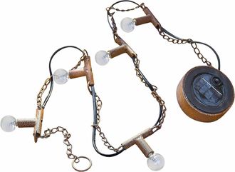 Loberon Solar-Lichterkette Qixalen - Nostalgischer Charme - für Innen & Außen - Rustikales Design - Gartenbeleuchtung - Dekoration - Eisen, schwarz